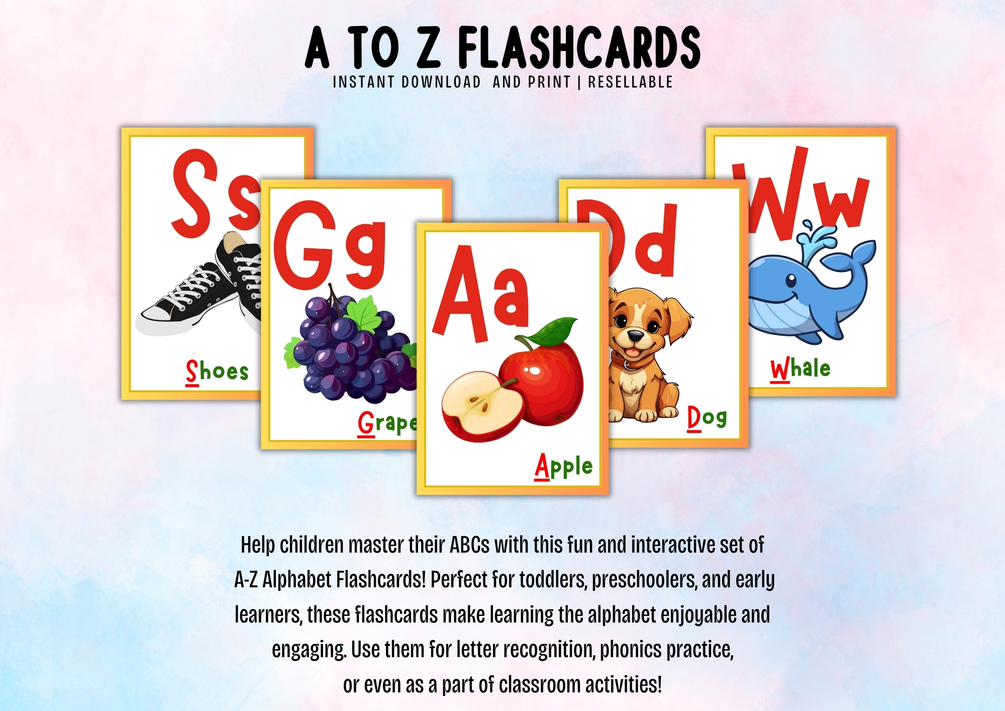 (Printable) A-Z Learning Flashcards