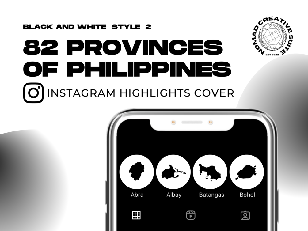 82 Provinces of Philippines Travel Instagram Highlight Cover | Black ...