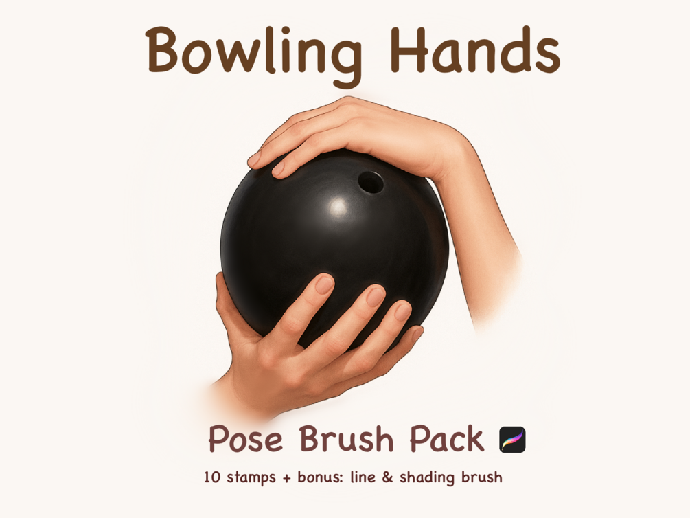 Bowling Hands – Pose Brush Pack for Procreate