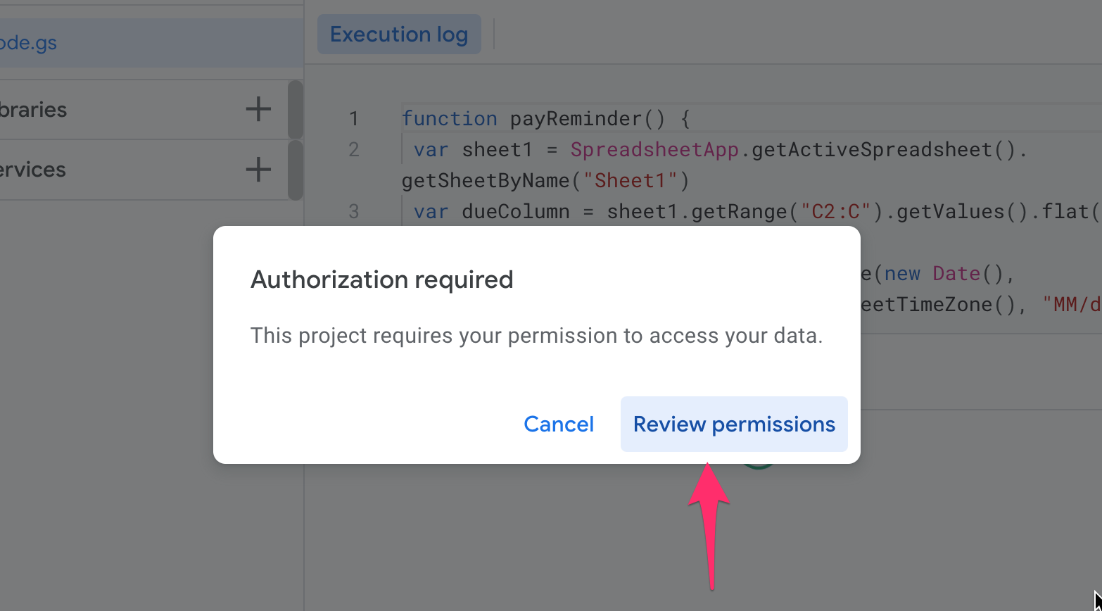 Google Sheet that Sends a Reminder of Bill Payments