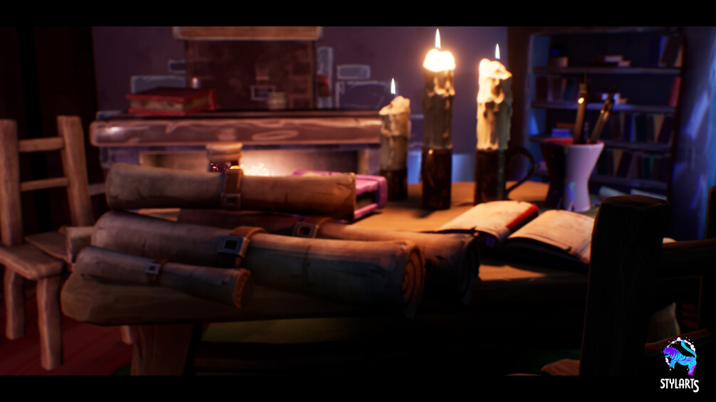 Stylized Wizard Room Environment [Unity+Unreal Engine]