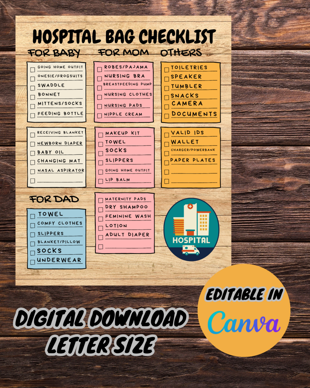 Hospital Bag Checklist | Birth Packing List | Labor and Delivery ...