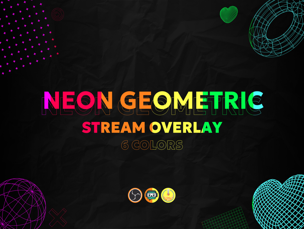 6 Colors Animated Neon Geometric Stream Overlay