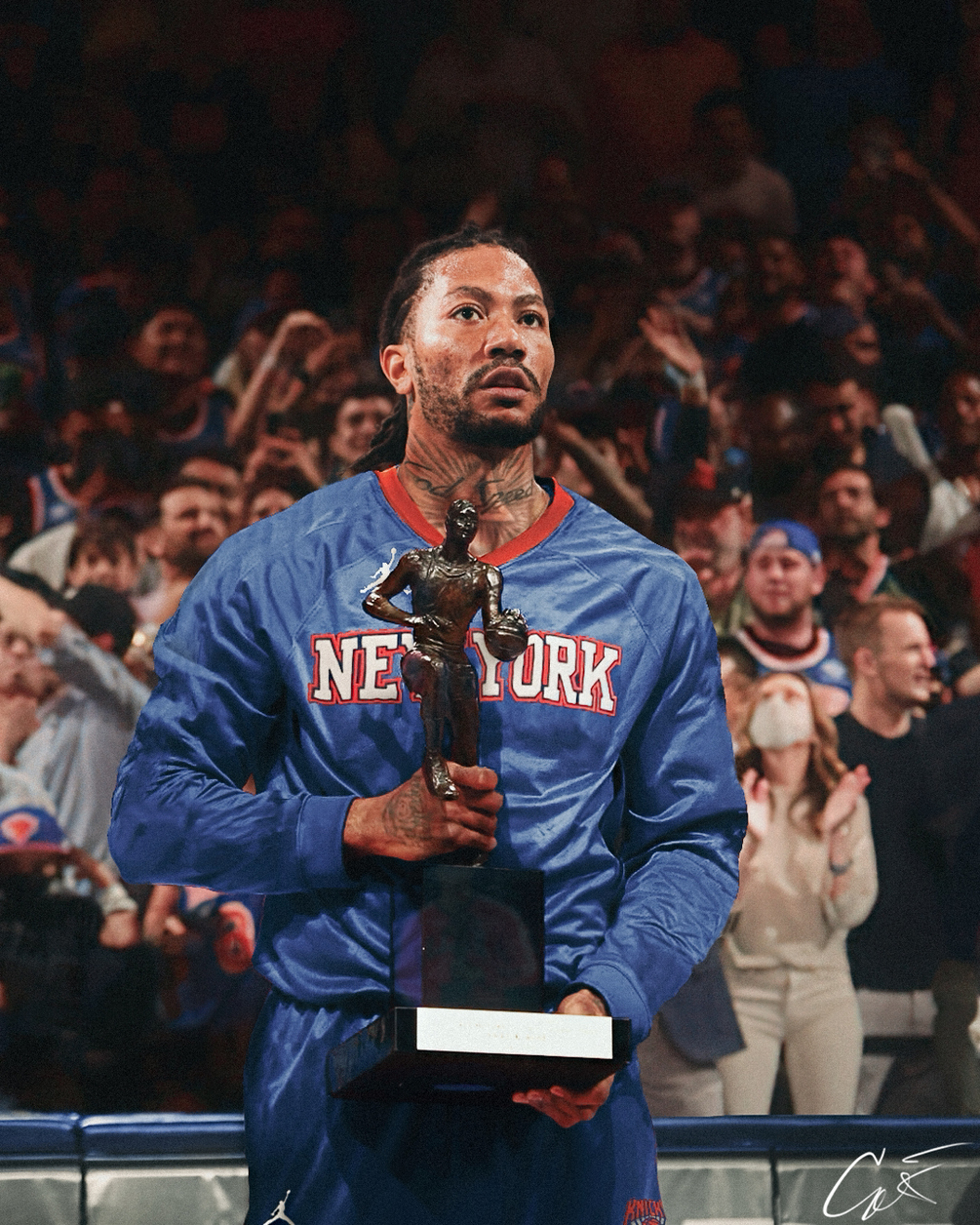 Derrick Rose Knicks MVP: "He Rose" PSD + HD Wallpaper!