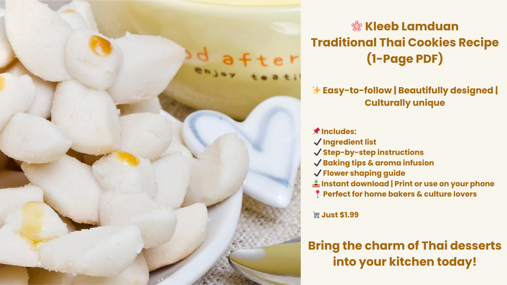 Kleeb Lamduan Traditional Thai Cookies Recipe (1-Page PDF)