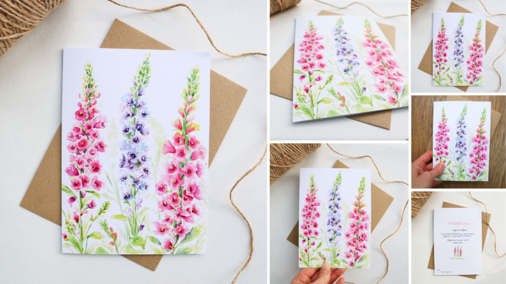 Foxgloves In Bloom Greetings Card