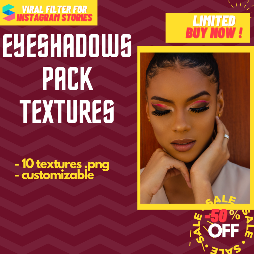 11 Eyeshadows textures pack makeup| Spark AR & Instagram Filter