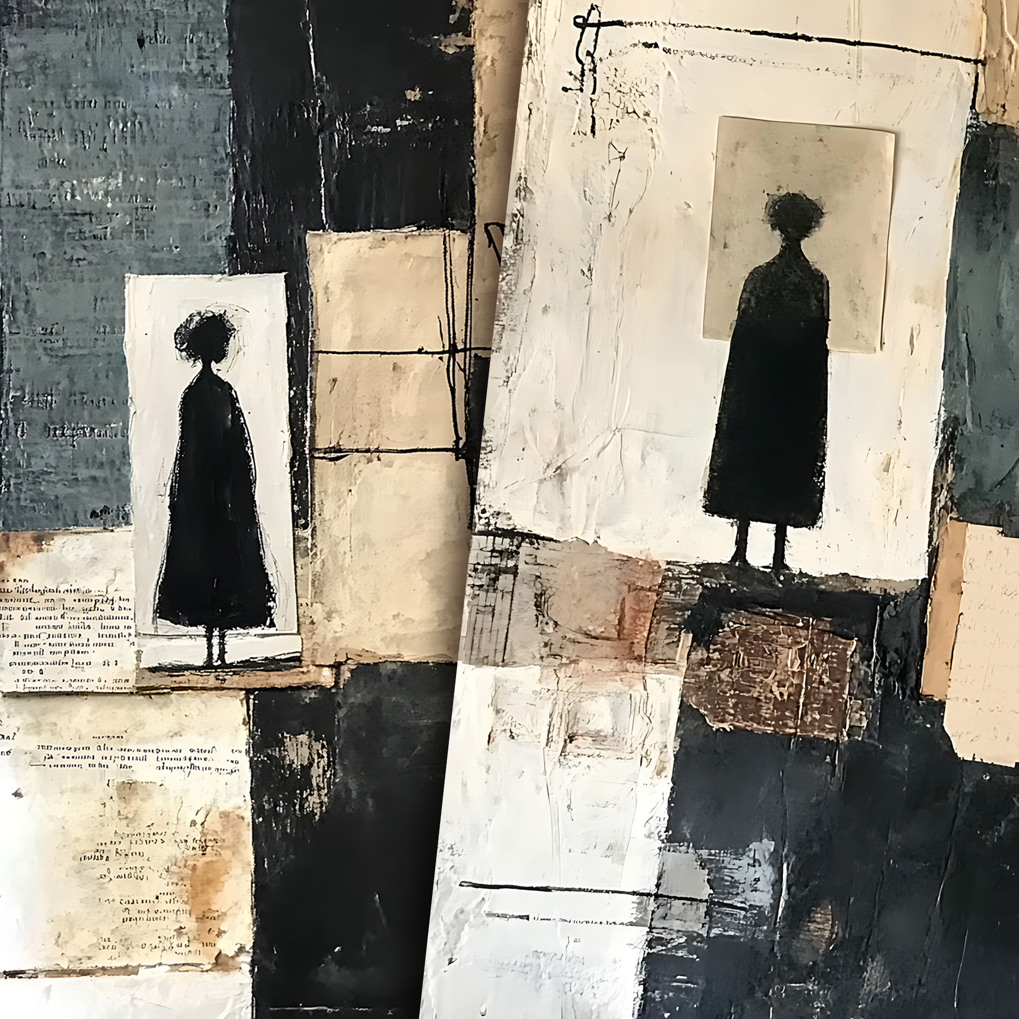 20 pc Woman Figure Rustic Collage Earthy Tones Printable Junk Journal ...