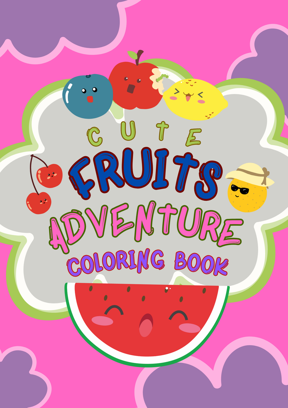 Cute Fruits Adventure Coloring Book