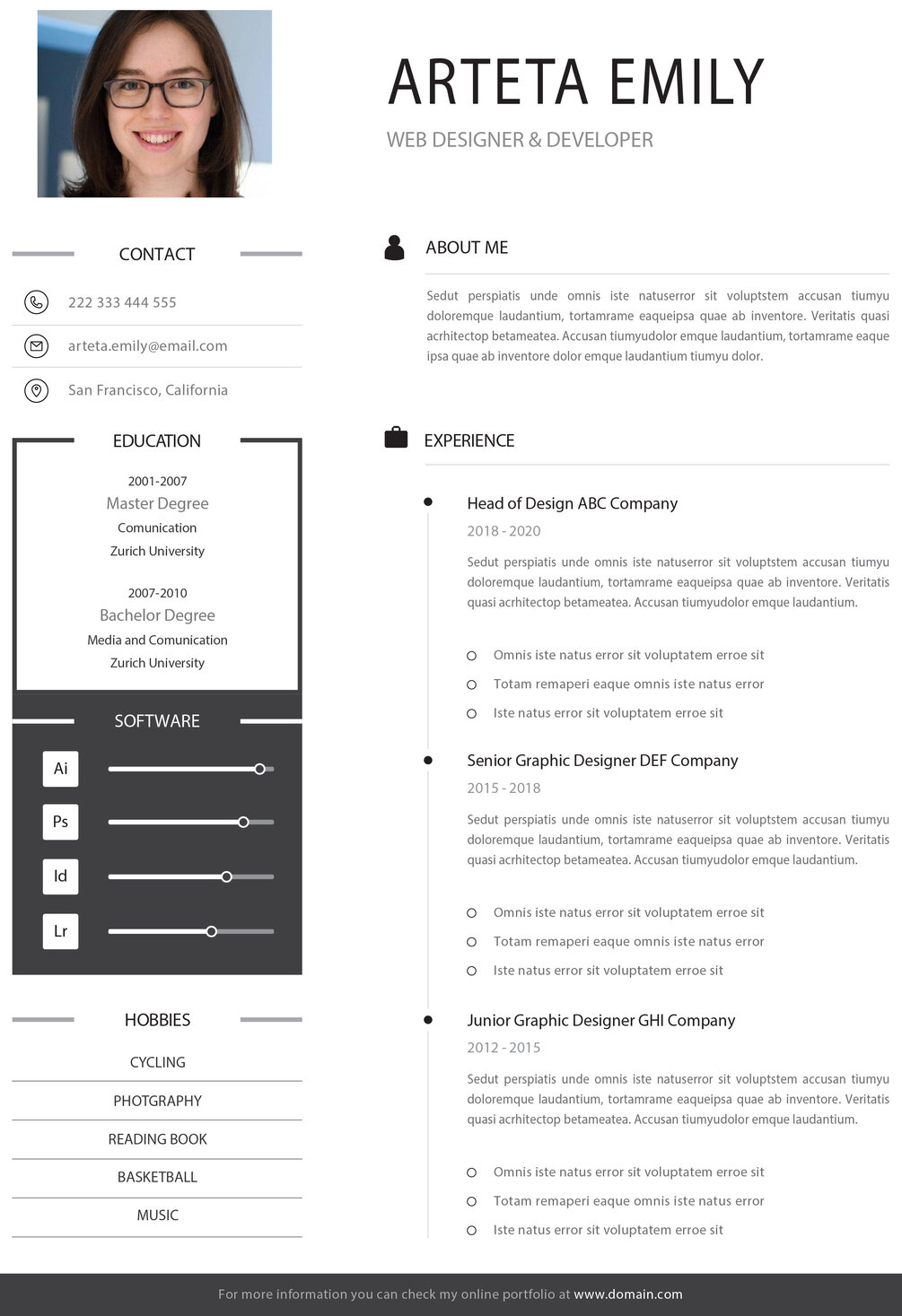 Professional CV Resume 01