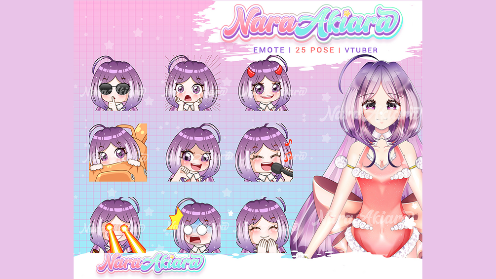 Twitch Emotes Yumma Anime Girls Bundle 25 Pose