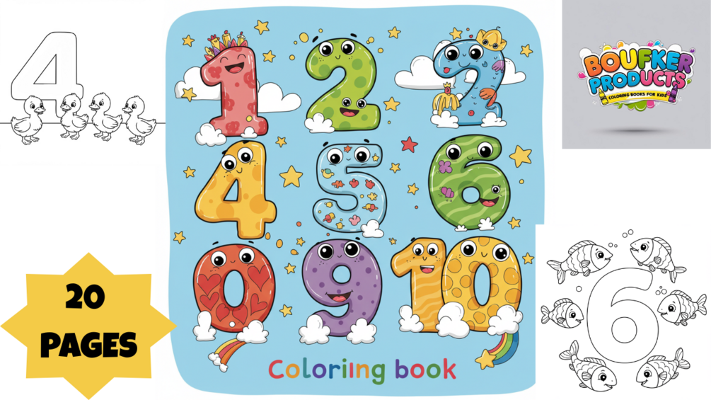 Fun Numbers coloring book for kids