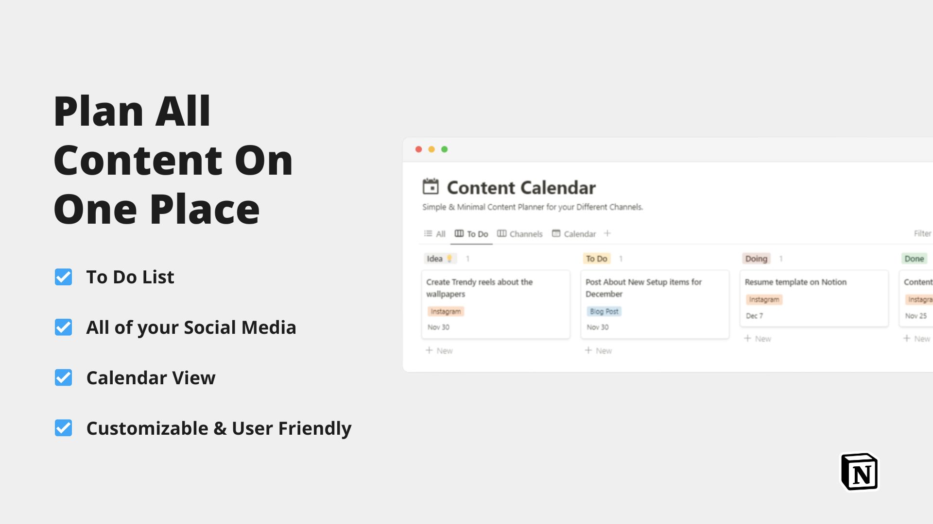 FREE Notion Personal Content Calendar Template Prestige Digitals