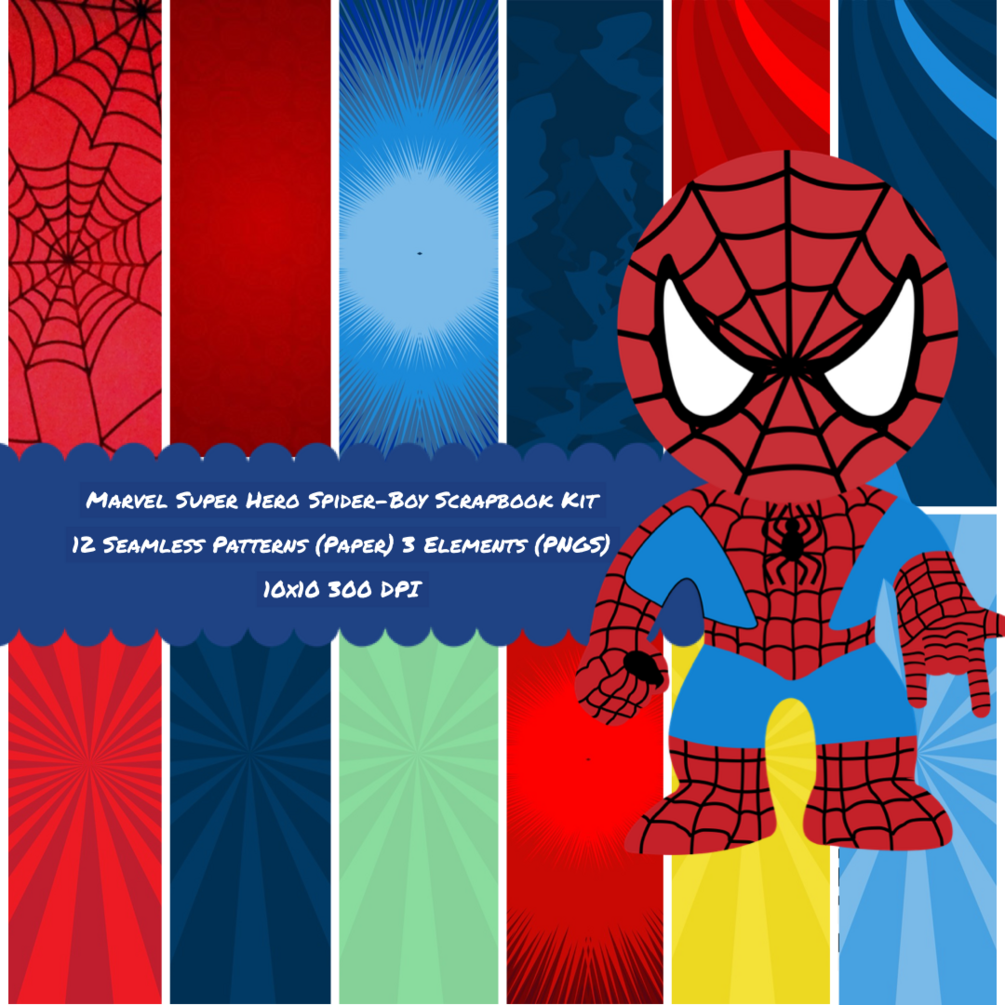 Marvel Super-Hero Spider-Cartoon Scrapbook Kit