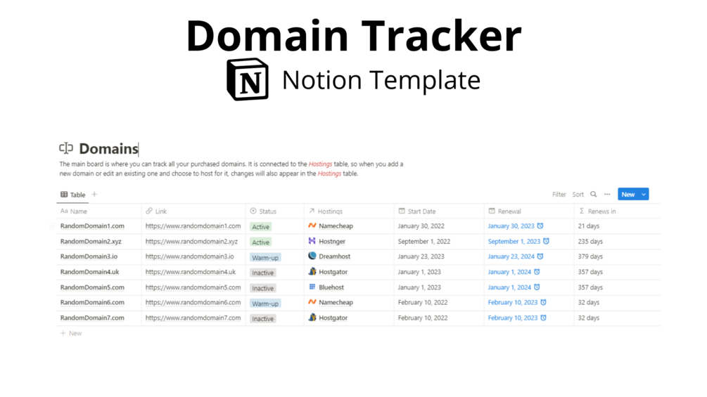 Notion Domain Tracker