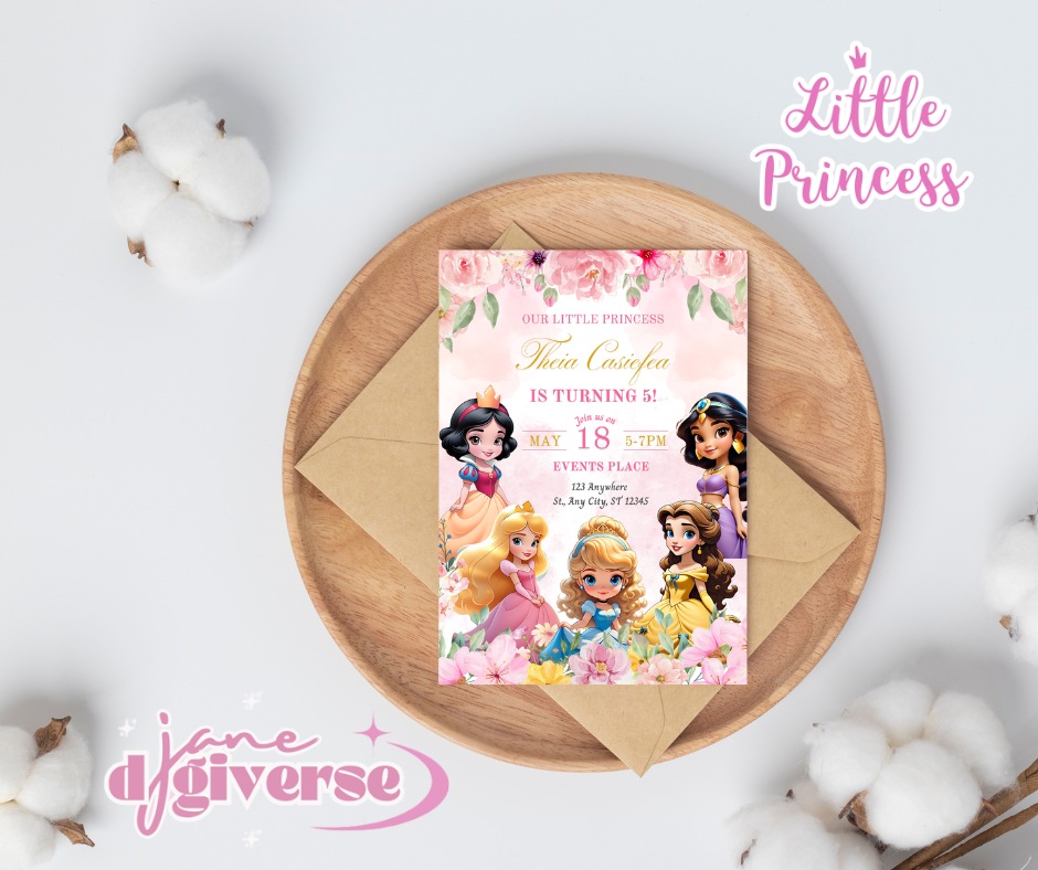 Princess Birthday Invitation Template