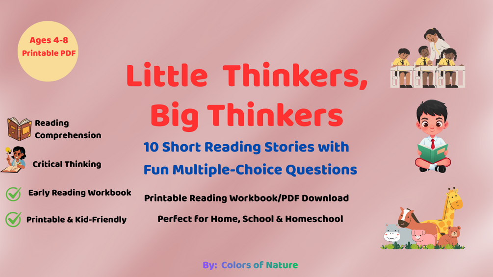 Little Readers, Big Thinkers – Printable Reading Comprehension Workbook ...