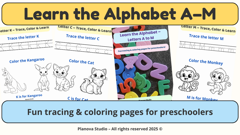 Interactive Alphabet Workbook A–M: Tracing, Coloring & Early Learning ...