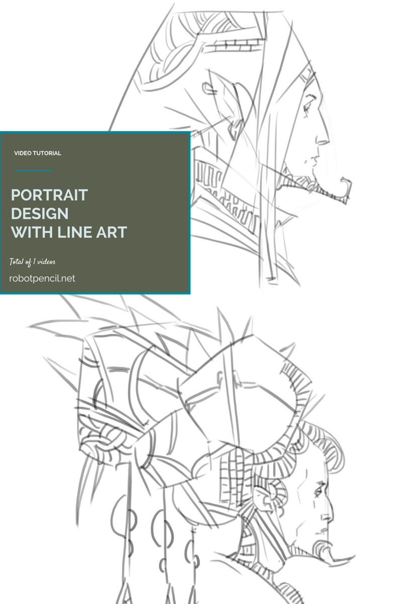 Portrait Design using Line art