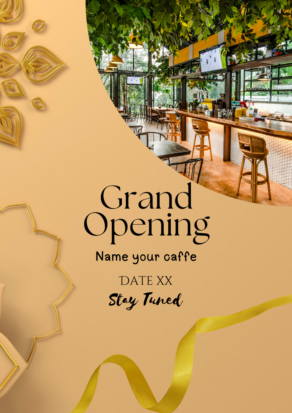 Grand launching poster for caffe