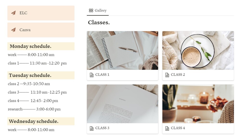 Simple School Hub Notion Template