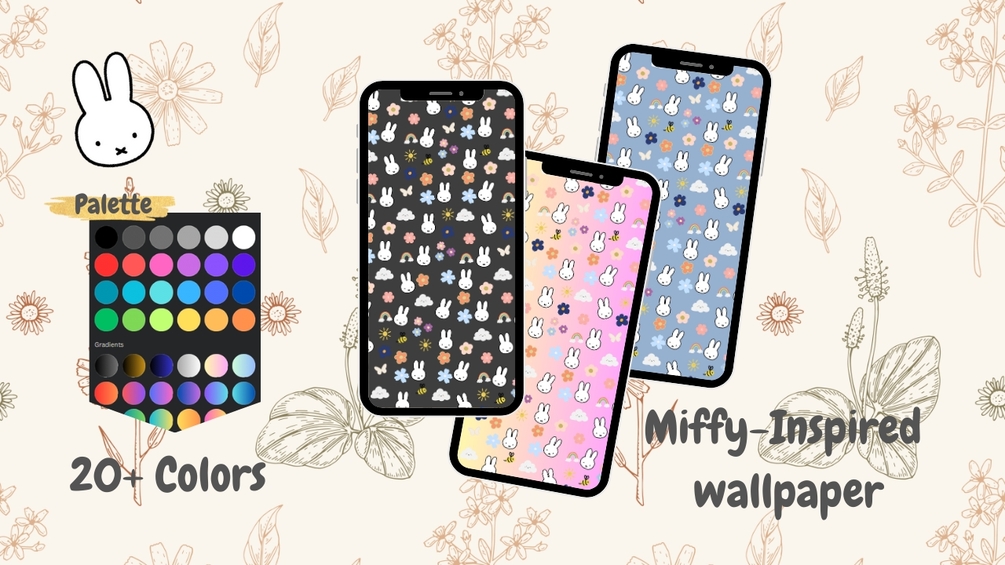 Miffy-inspired desktop wallpaper | Cute wallpaper | miffy | Pastel ...