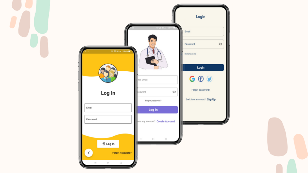 3 login and signup page simple but professional android UI kit in flutter
