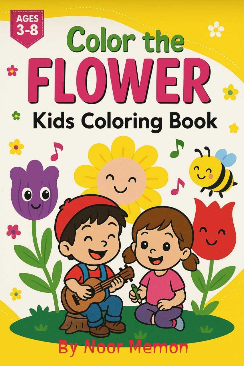 Color the Flower - Kids Coloring Book (20 pages)