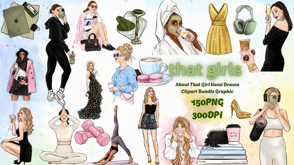 That Girl Hand Drawn Clipart Bundle