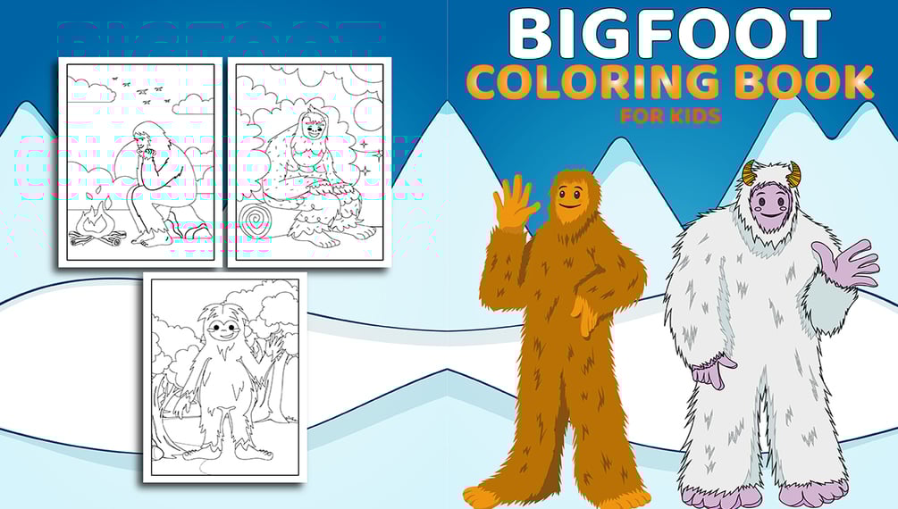 FREE Bigfoot Coloring Book For Kids: Fun Coloring Pages for Kids and Adults