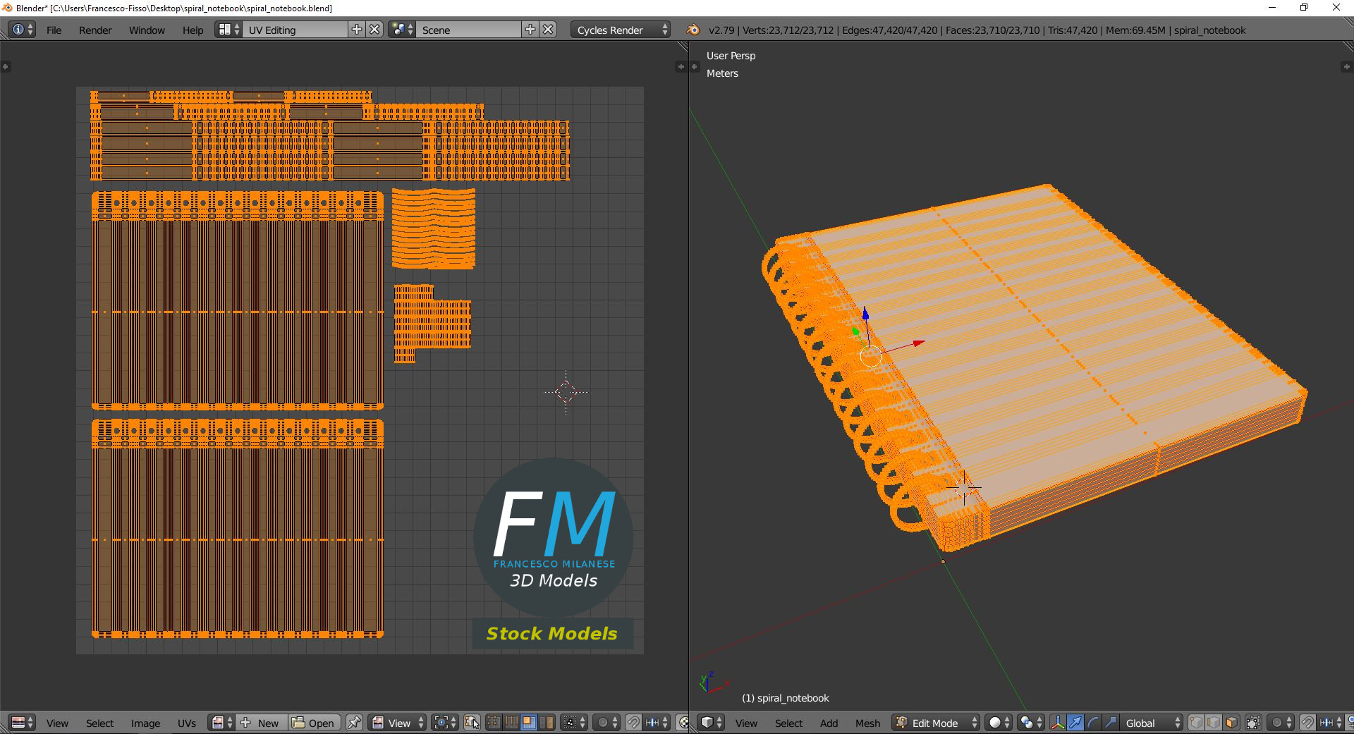 3D MODEL - Spiral notebook