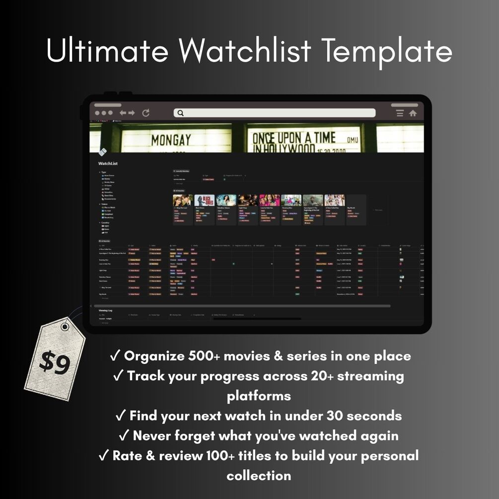 Ultimate Watchlist Template Notion