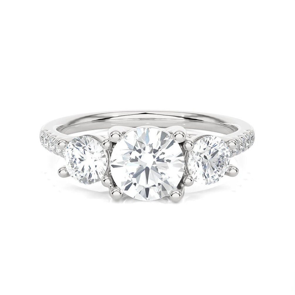 1 3/4 ctw Round Three Stone Lab Grown Diamond Ring
