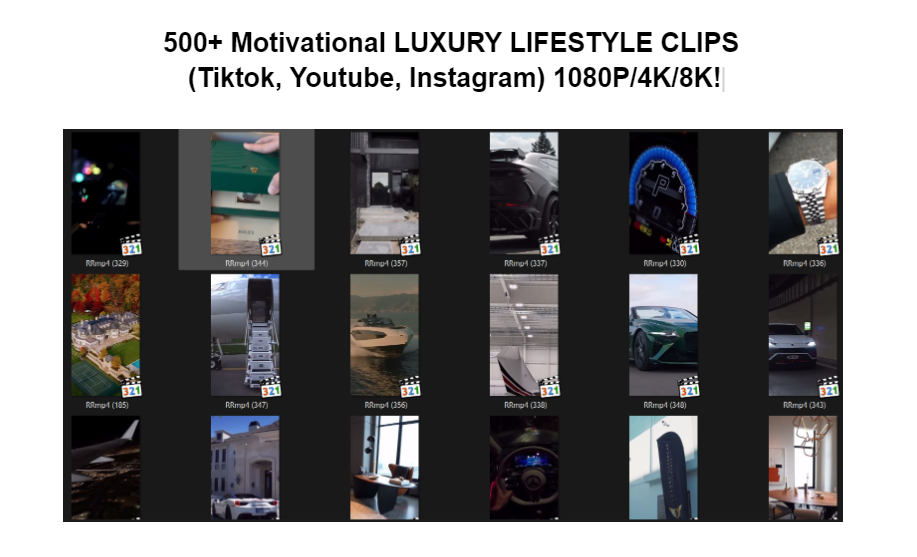 500+ Motivational LUXURY LIFESTYLE CLIPS (Tiktok, Youtube, Instagram ...