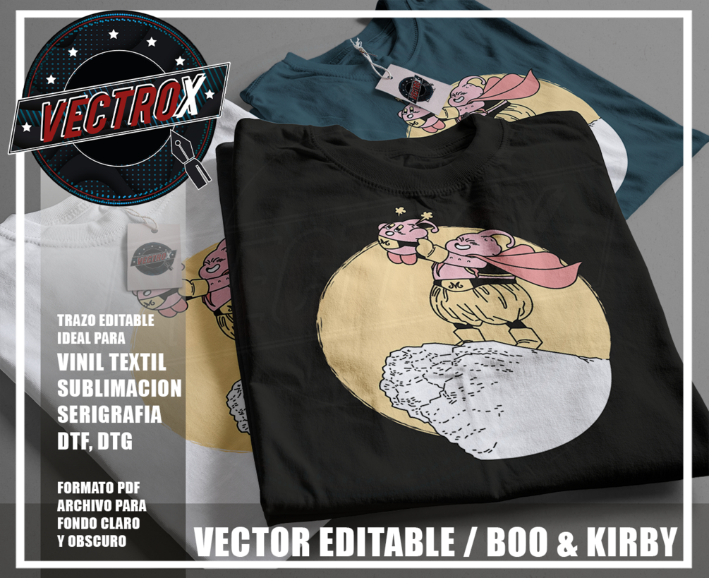 Vector Editable - Boo & Kirby