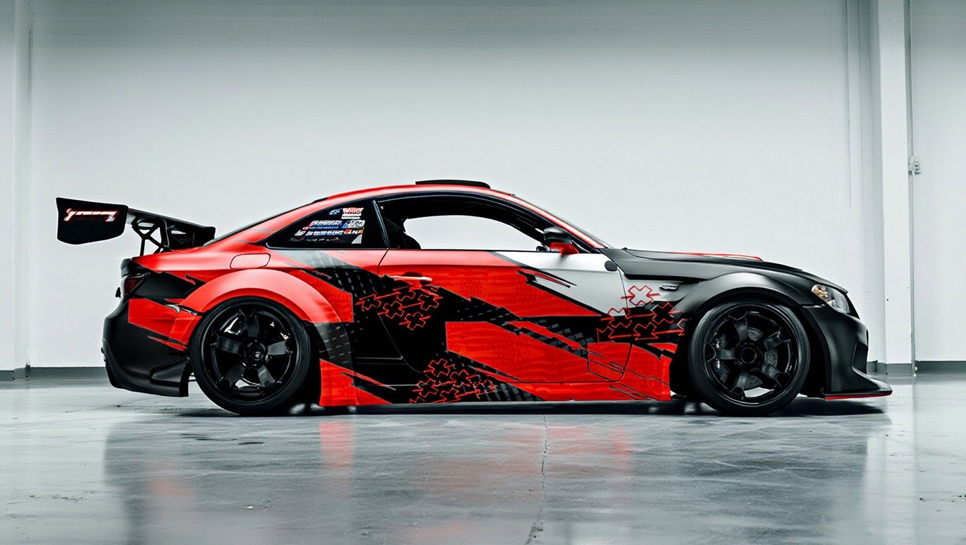 Crimson Fracture - Wrap Design Pack 7 - Red Black Livery (4K Textures)