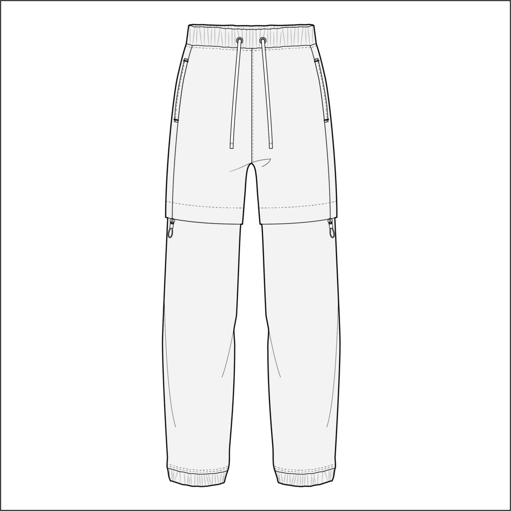 Detachable Jogger Pants Vector Template – Multi-Way Streetwear Design
