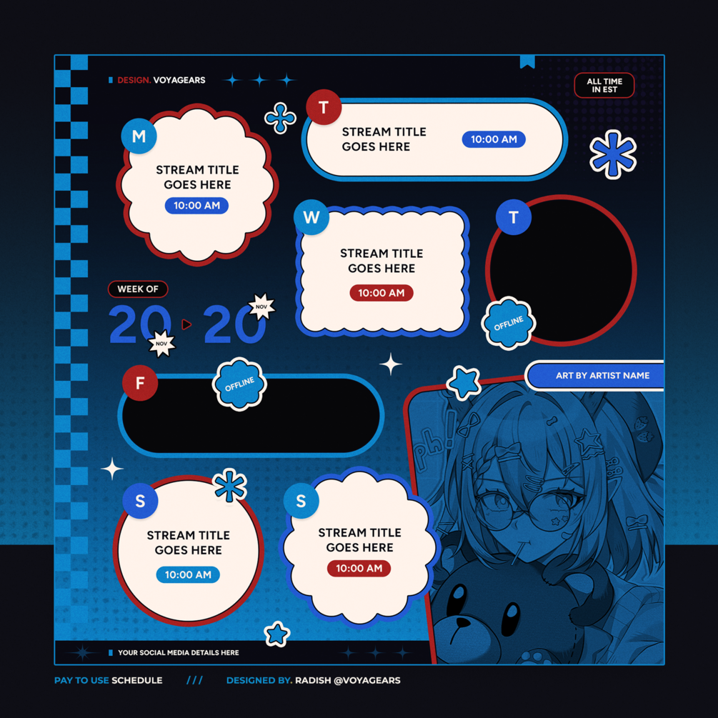 STREAM SCHEDULE TEMPLATE [BLUE]