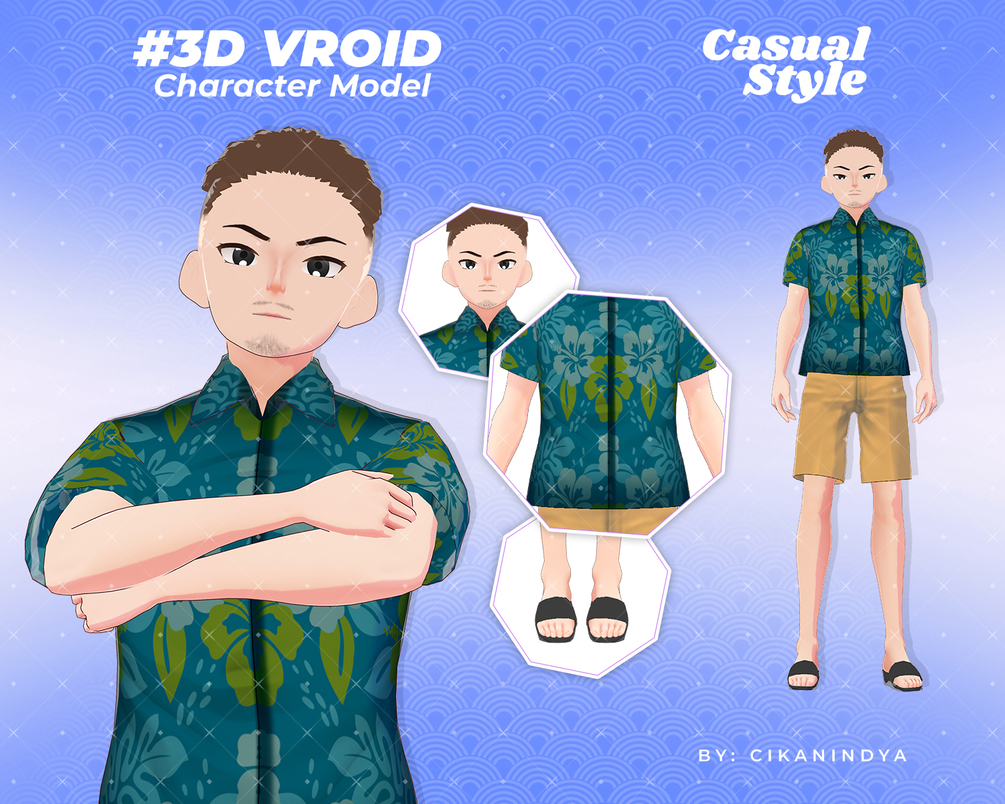 Natsu Virtual Saga Anime Male 3D Vroid for Dynamic Streamers - 3D Vroid ...