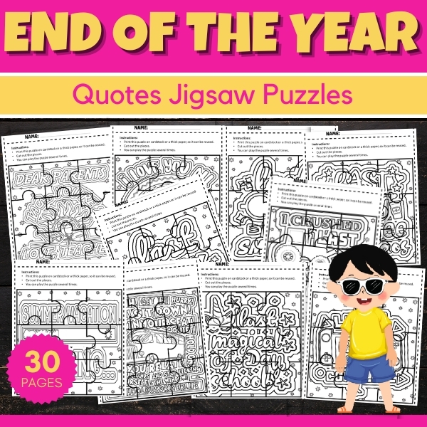 Printable Summer Puzzles With Solutions - Fun End of the year Brain Games