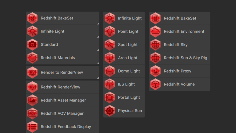Original style Redshift icons in C4D (RS v3.5)
