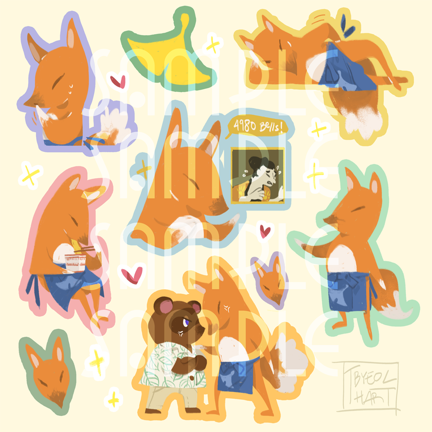 ACNH Redd Sticker Sheet