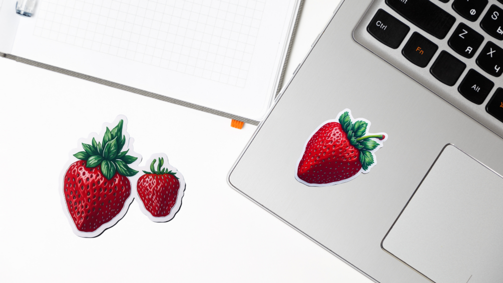 Realistic Strawberry stickers