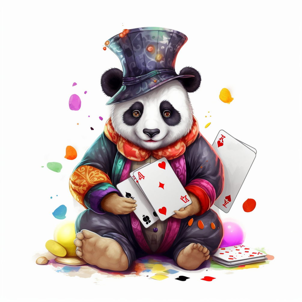 Panda Costume Clown Playing cards PNG