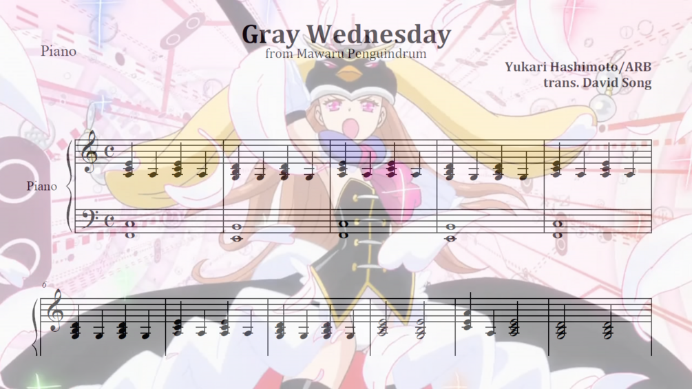 【Sheet Music】 Ash-Gray Wednesday (Mawaru Penguindrum OST): Piano ...