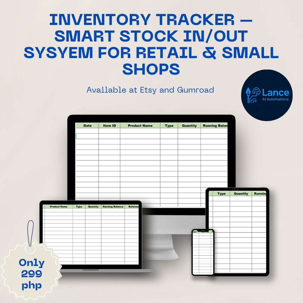Inventory Tracker Pro – Smart Stock In/Out System (Excel/WPS & Google ...