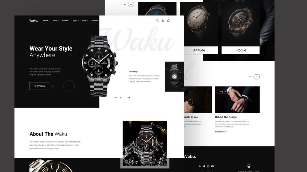 Watch Shop E-Commerce Landing Page – Stylish & Functional Template