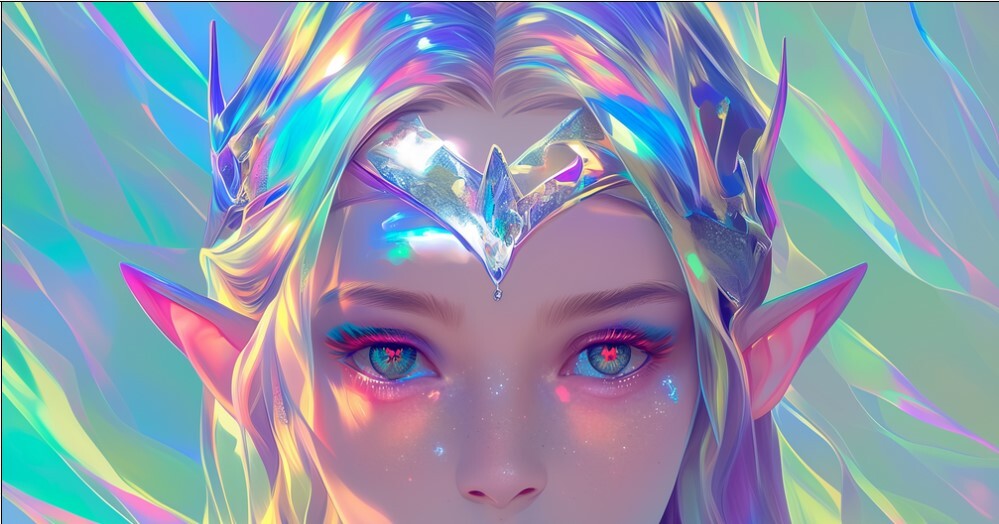 Lumaria – The Radiant Elf Queen | Digital Fantasy Wallpaper