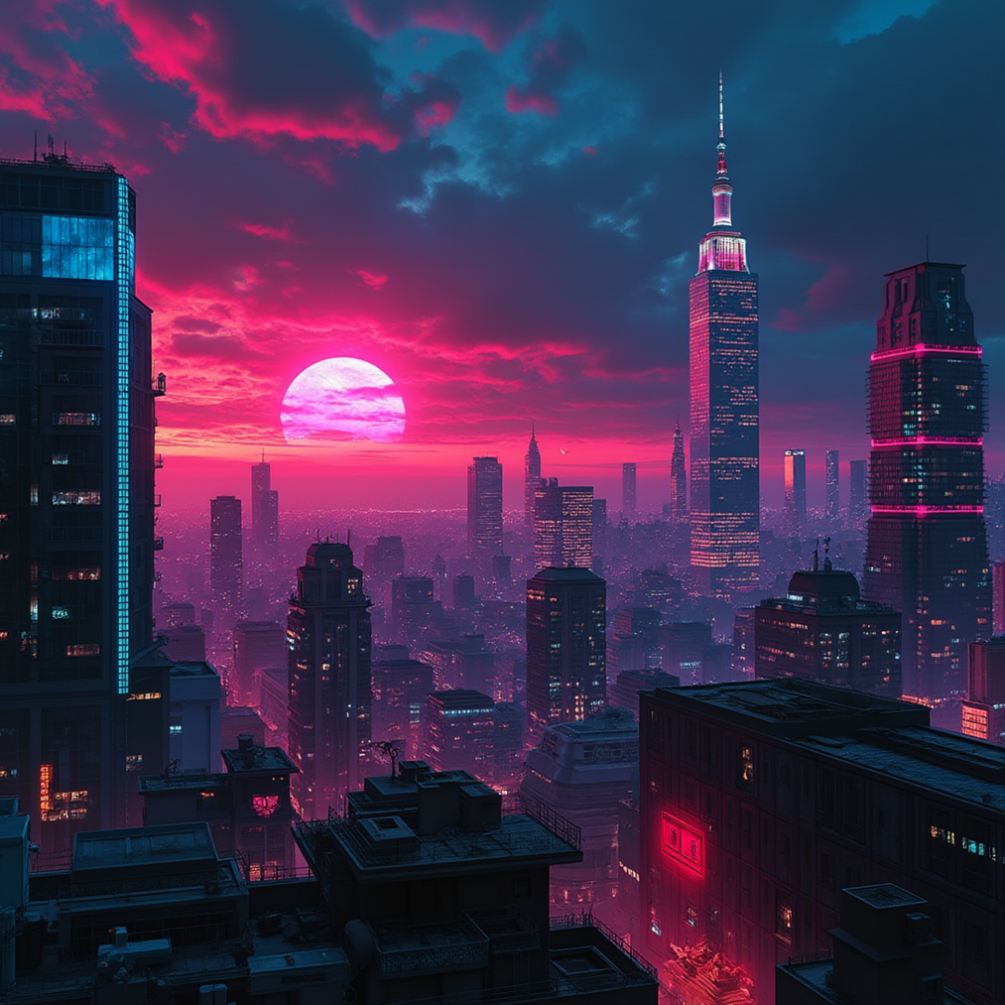 Midnight City Rooftop Wallpaper Pack