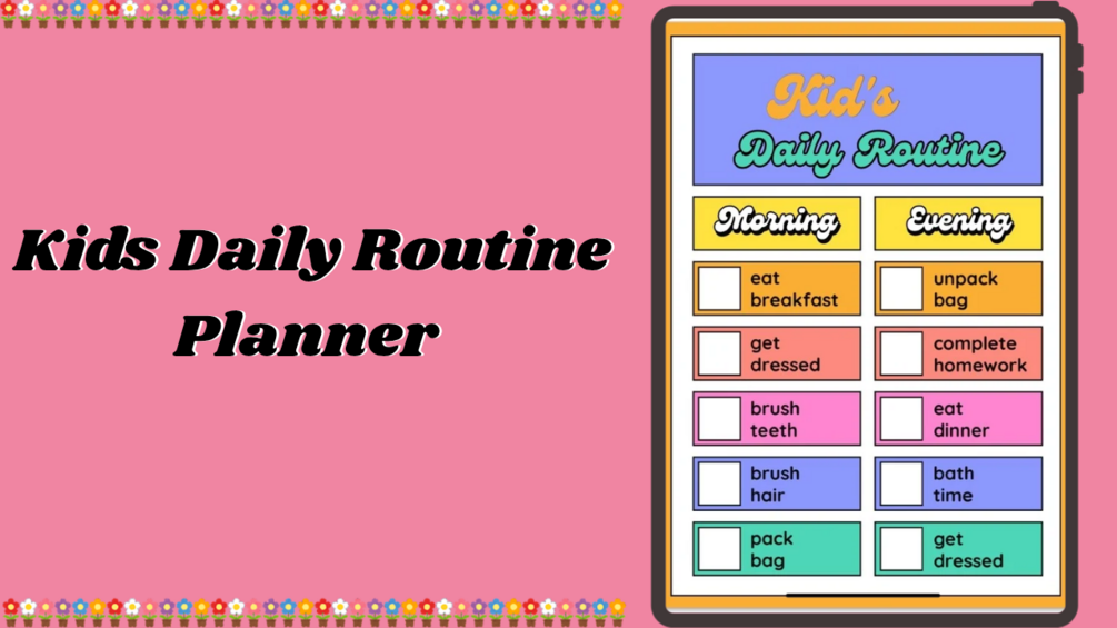 Kids Daily Routine Planner – 5 Colorful Variations